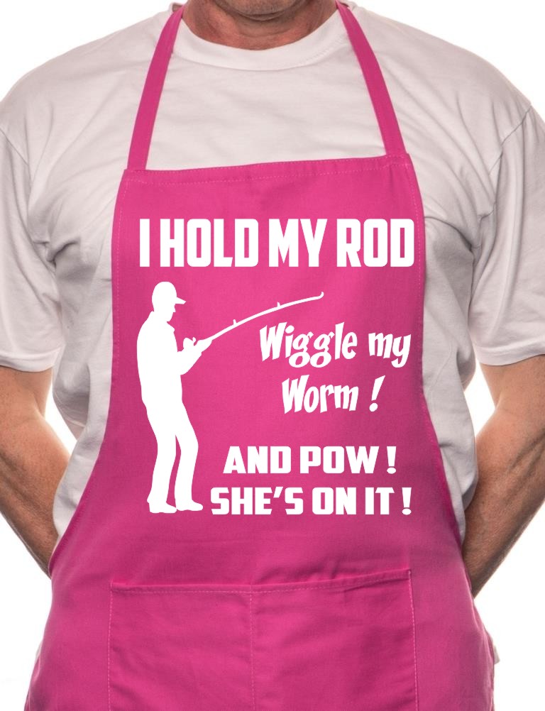 I Hold My Rod Fishing BBQ Cooking Funny Novelty Apron | eBay UK