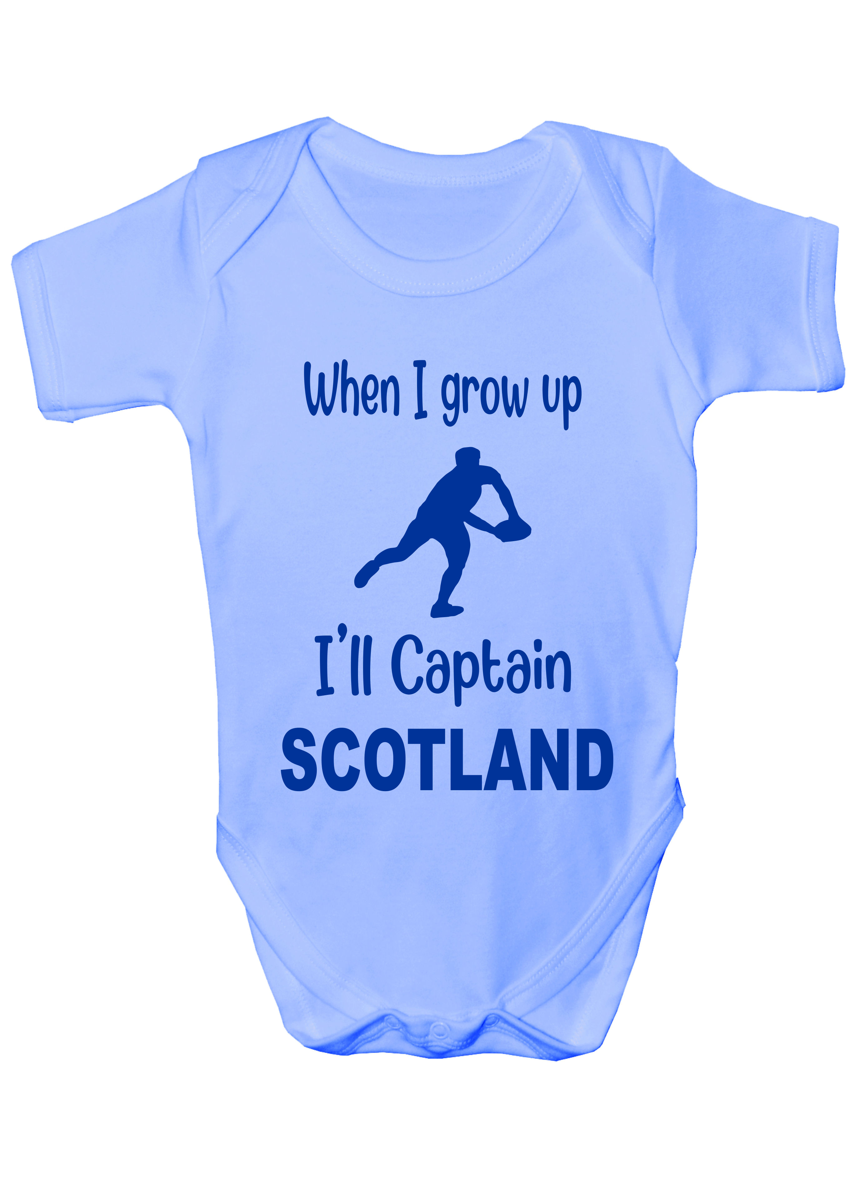 When Grow Up Captain Scotland Funny Babygrow Scottish Rugby Bodysuit ...
