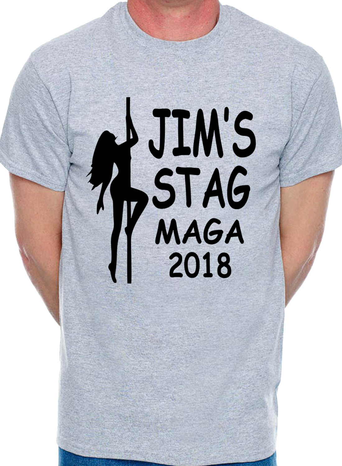 Personalised Stag Night T Shirt Jims Stag Do Any Name Funny Stripper